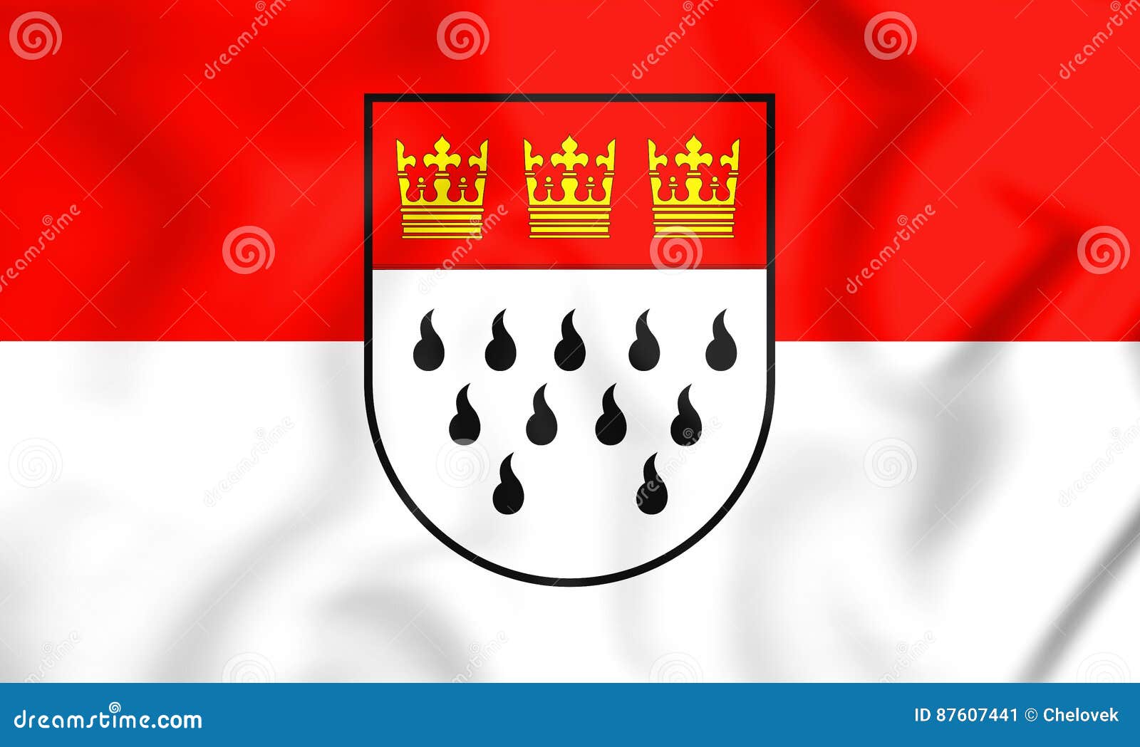 3D Flag of Cologne, Germany. Stock Illustration - Illustration of coats ...