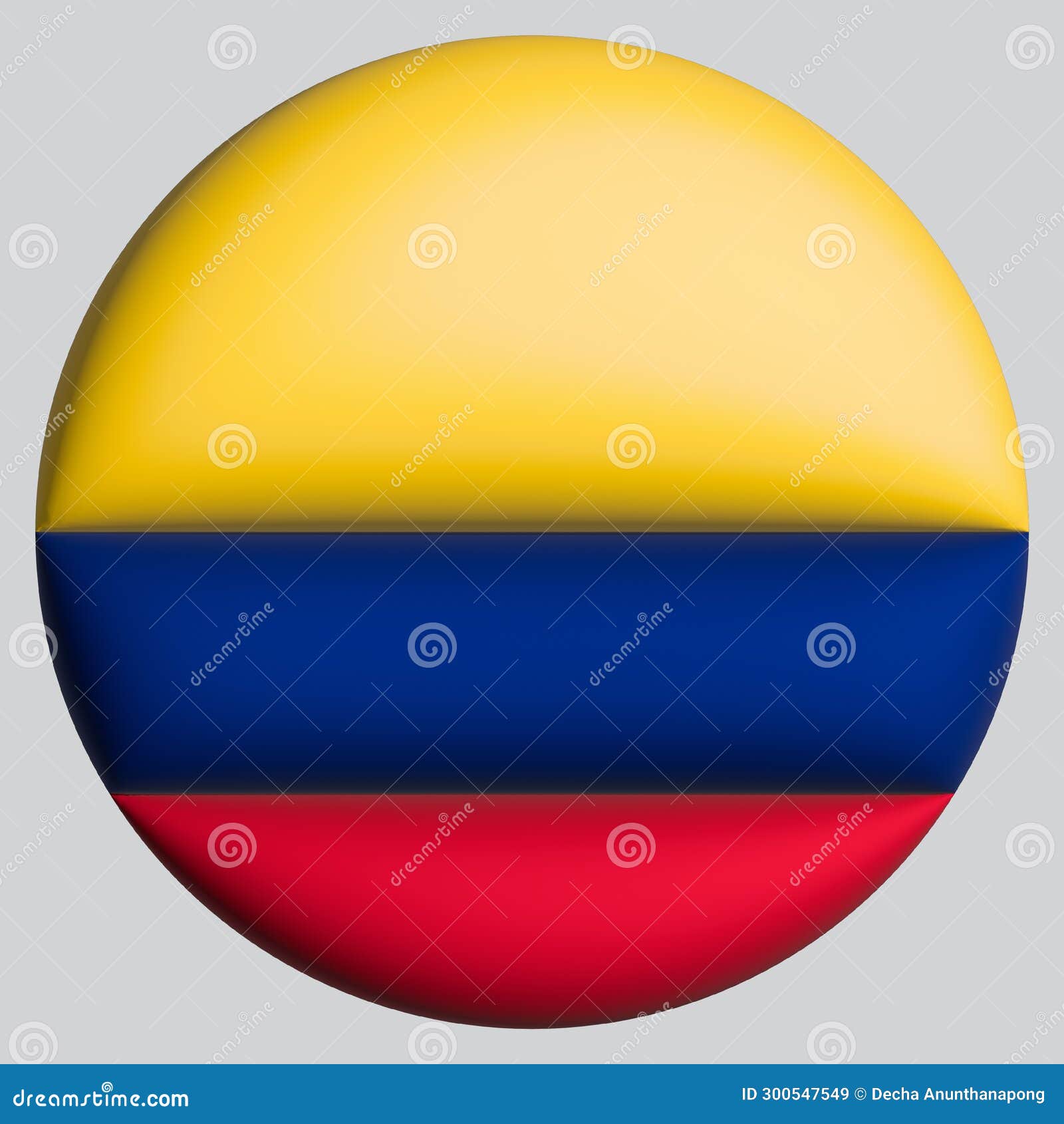 3D Flag of Colombia on Circle Stock Illustration - Illustration of ...