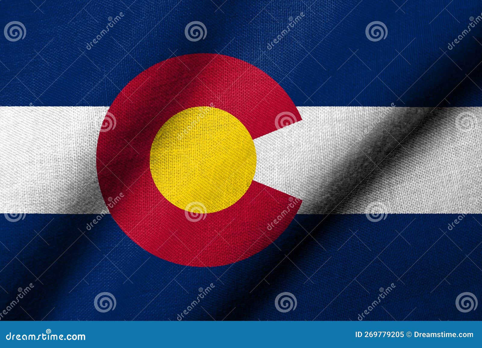 3D Flag of Colorado waving stock illustration. Illustration of blowing ...