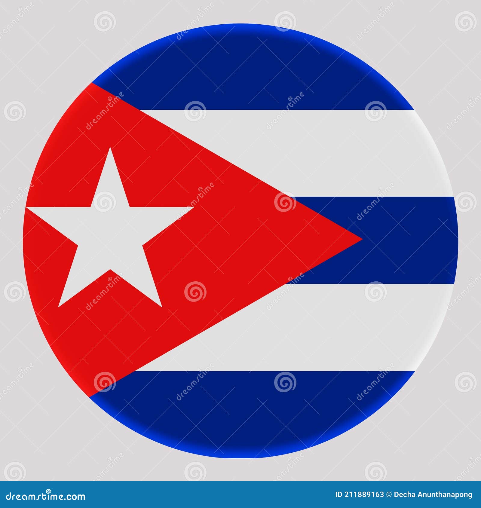 3D Flag of Cuba on circle stock illustration. Illustration of modern ...