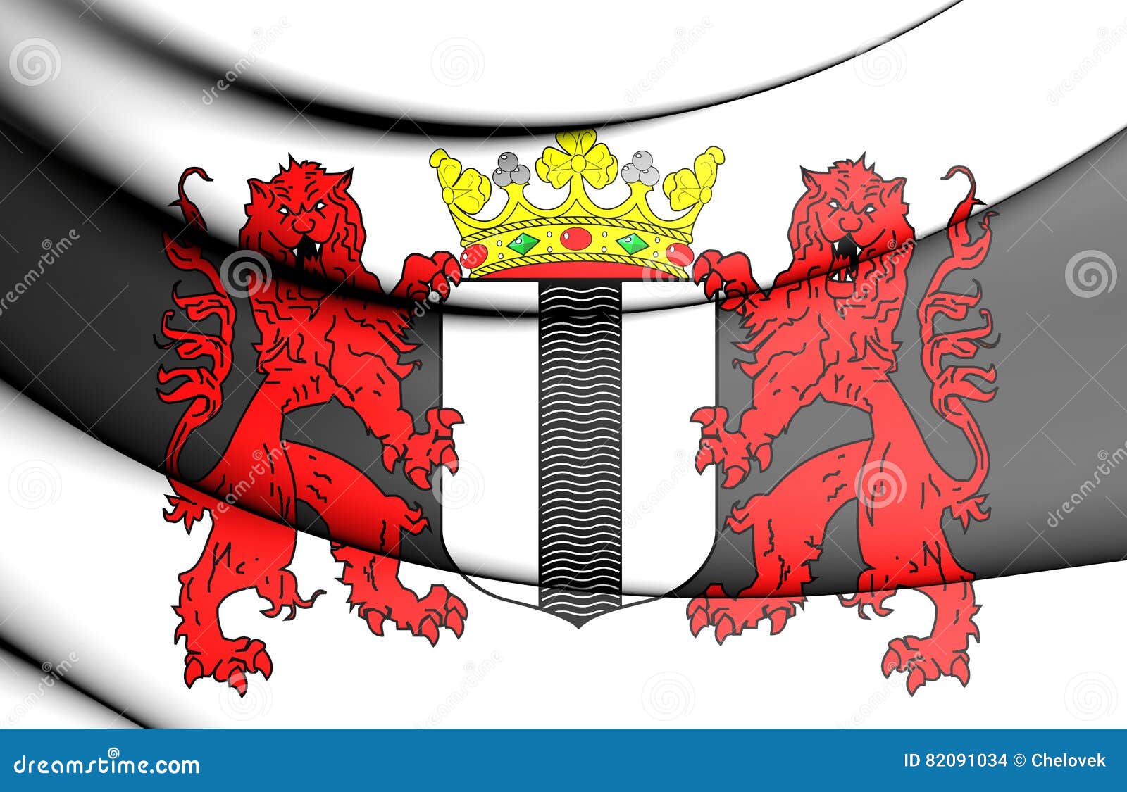 3D Flag of Delft, Netherlands. Stock Illustration - Illustration of ...