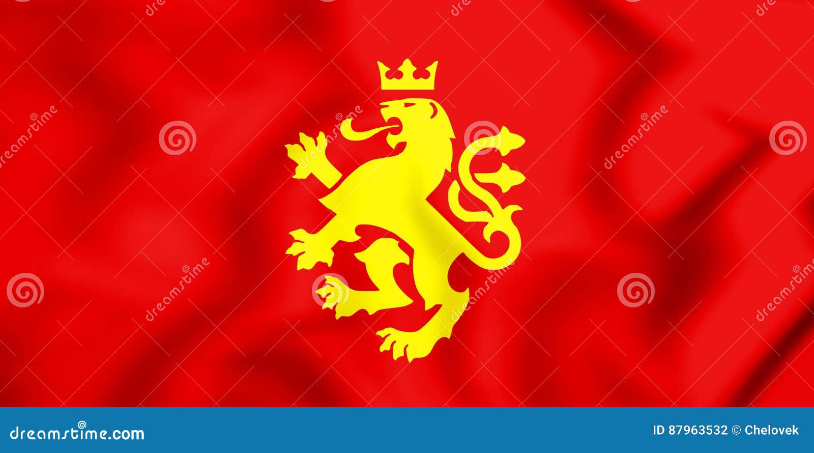 3D Flag of Ethnic Macedonian Lion. Stock Illustration - Illustration of ...