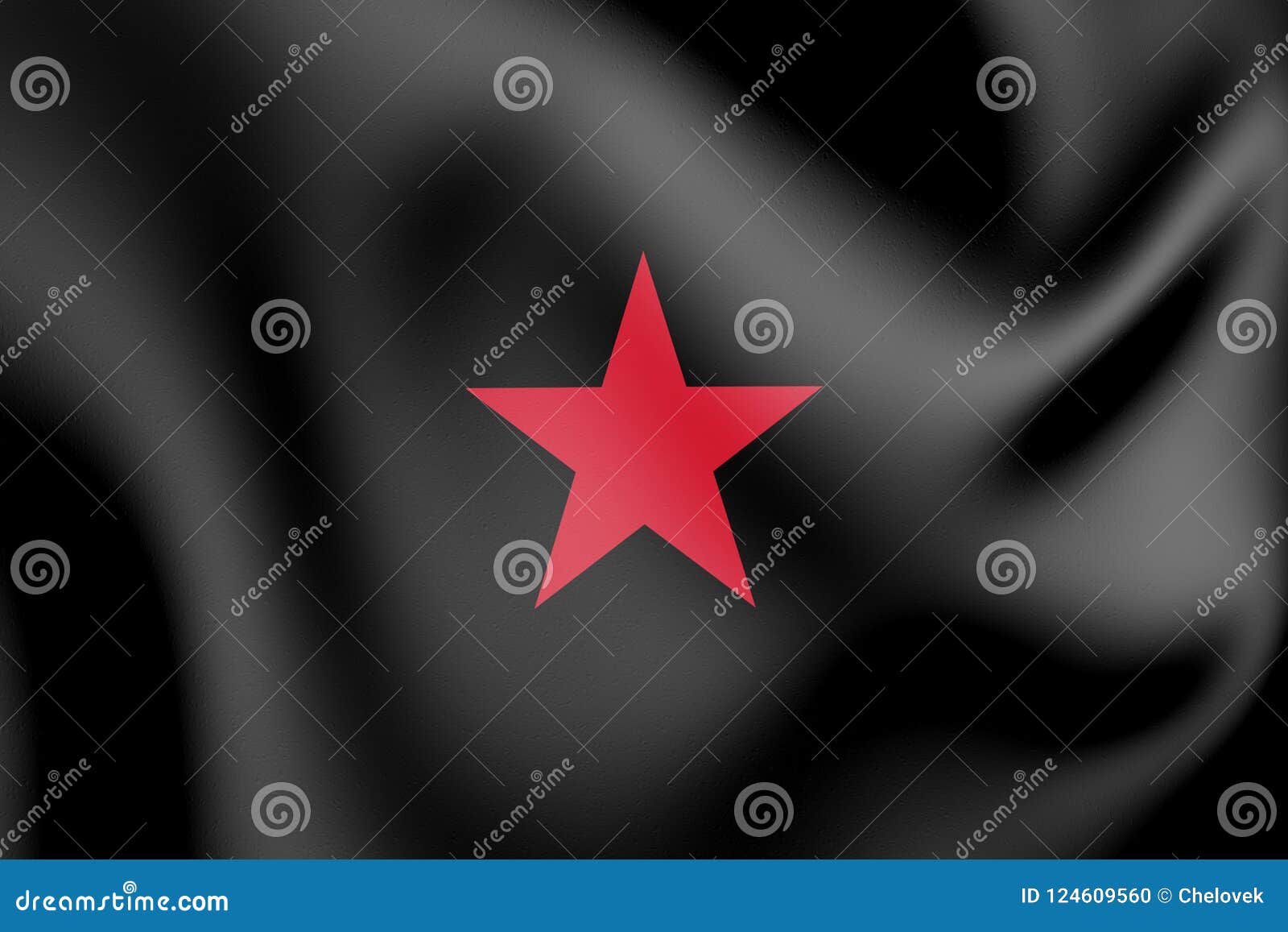 3D Flag of EZLN. stock illustration. Illustration of fold - 124609560
