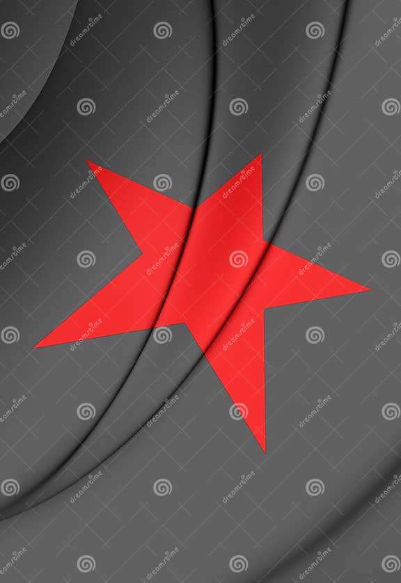 3D Flag of EZLN. stock illustration. Illustration of curve - 124634742