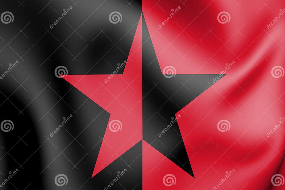 3D Flag of the EZLN. stock illustration. Illustration of dimensional ...