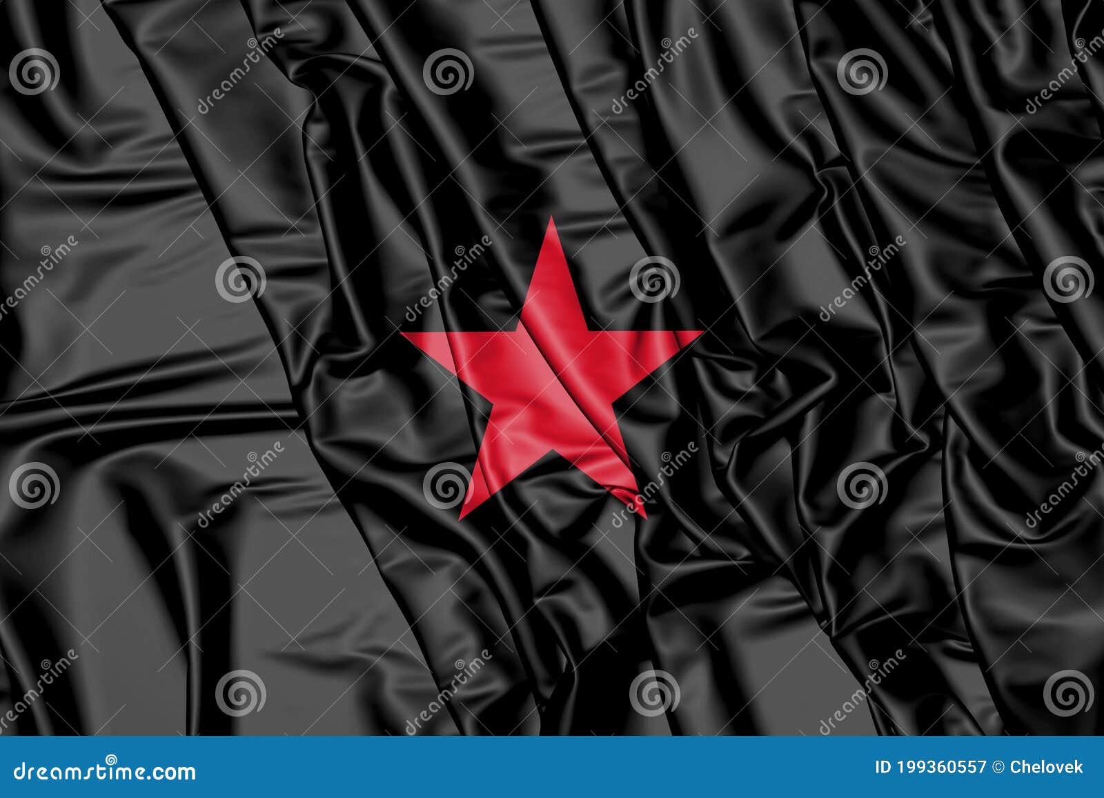 3D Flag of EZLN. stock illustration. Illustration of army - 199360557