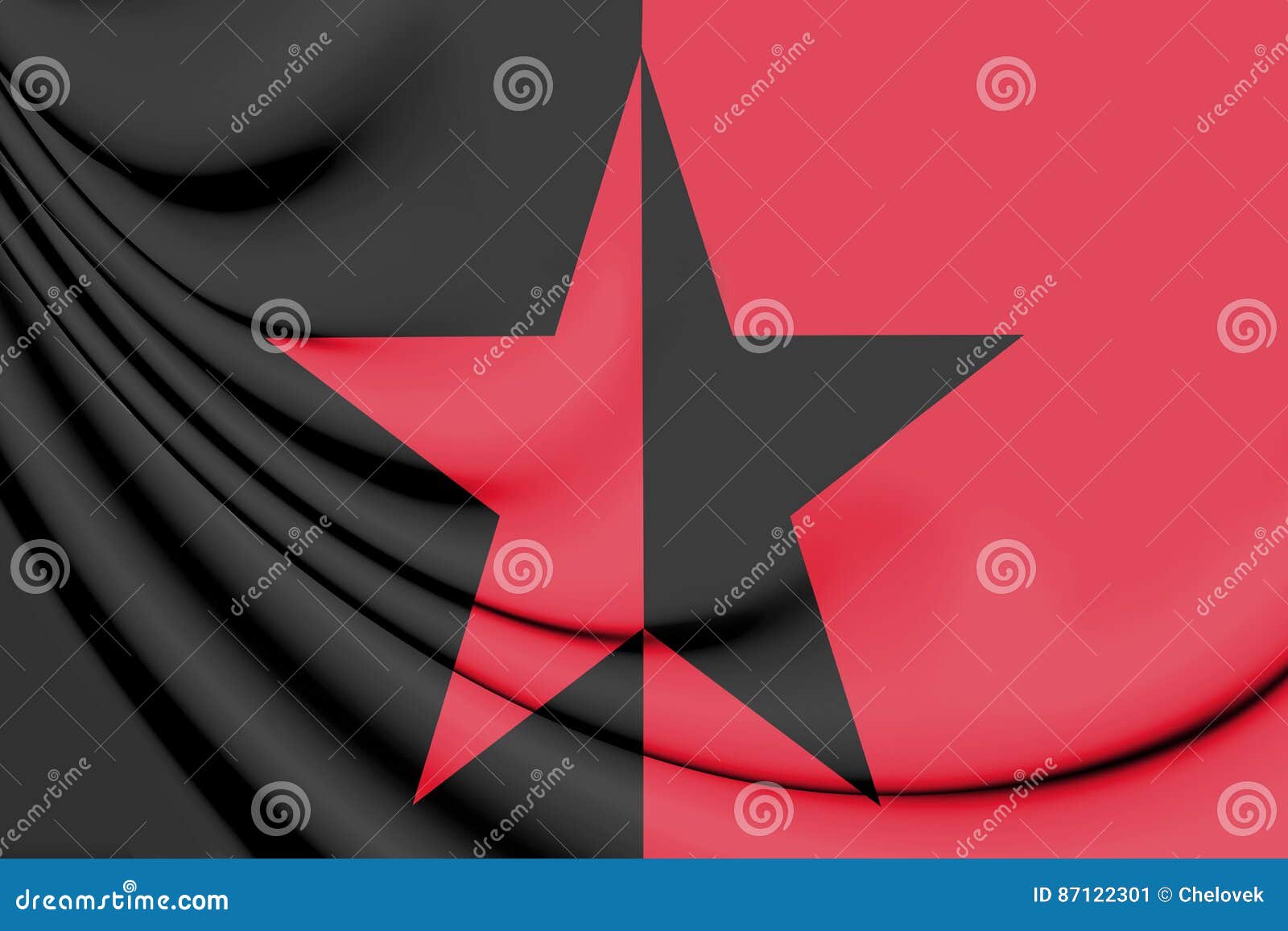 3D Flag of EZLN. stock illustration. Illustration of full - 87122301