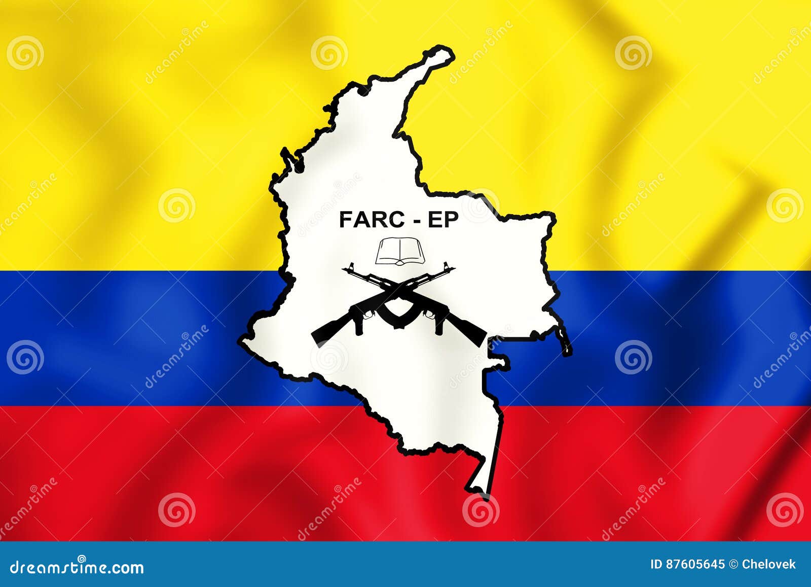 3D Flag of the FARC-EP. stock illustration. Illustration of ...