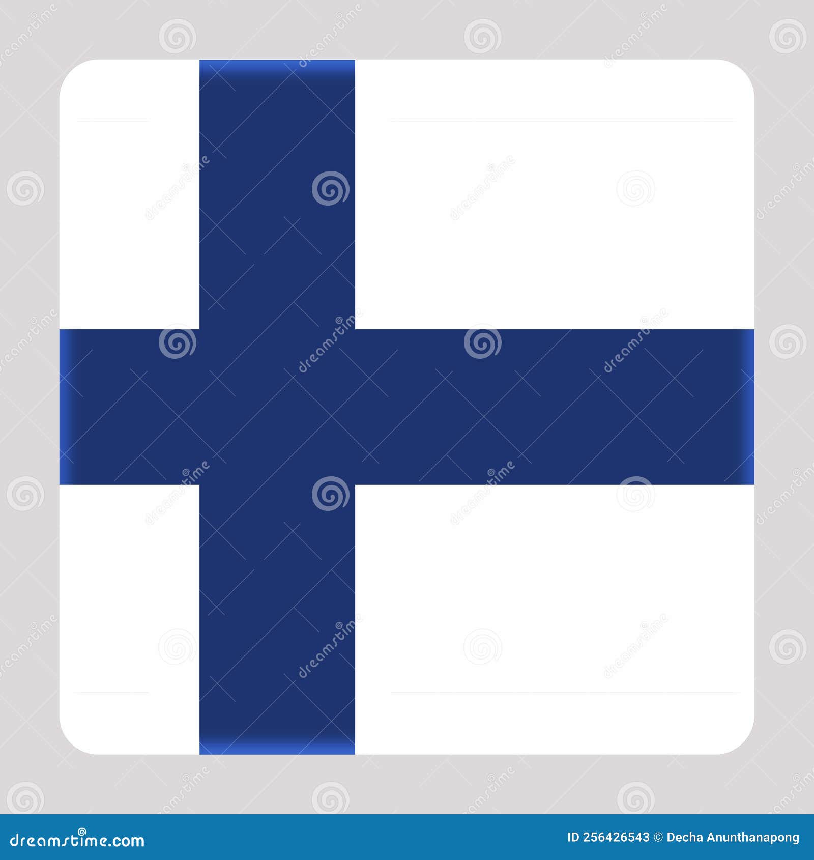3D Flag of Finland on Square Stock Image - Image of metallic ...