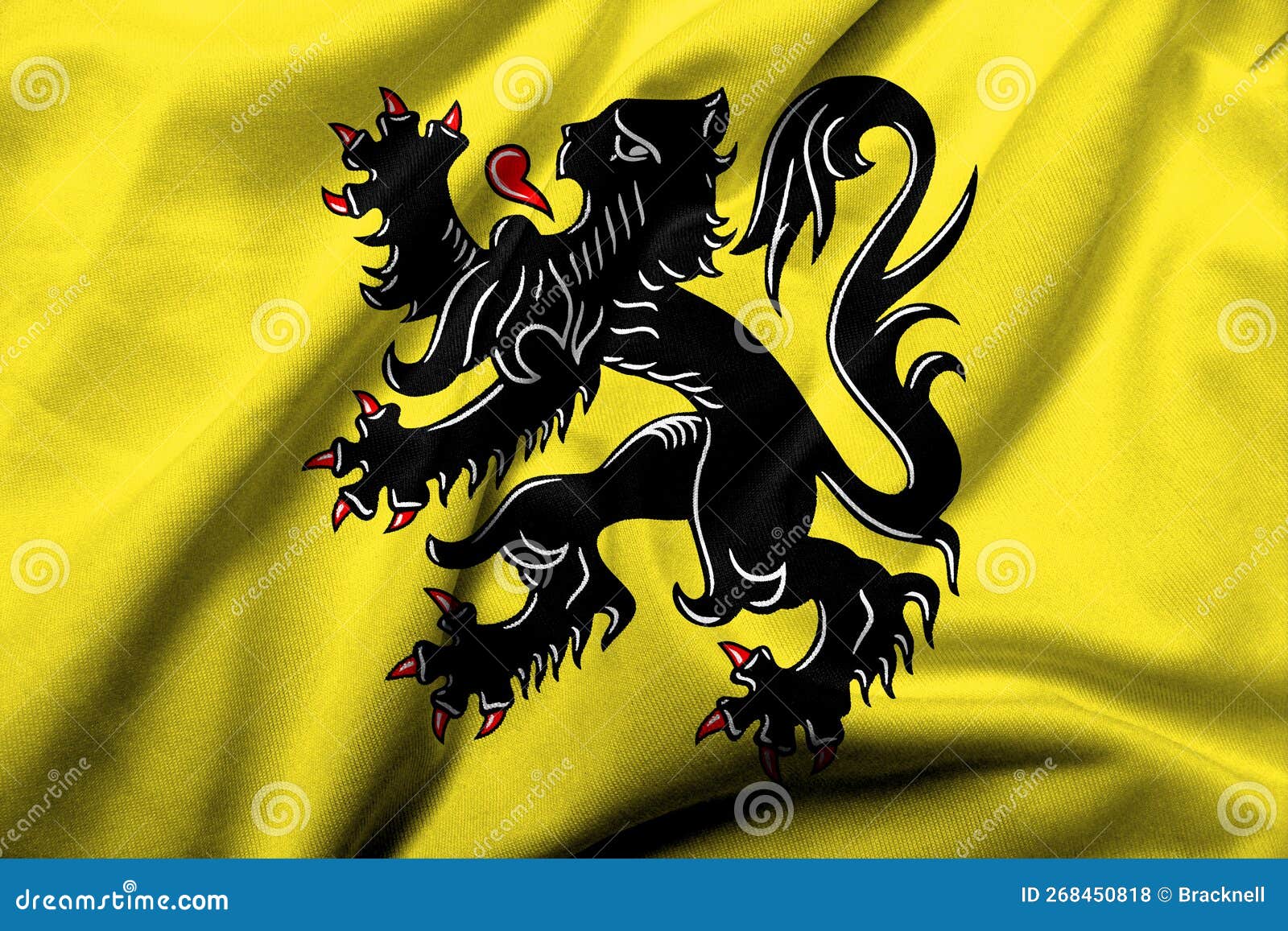 3D Flag of Flanders satin stock illustration. Illustration of nation ...