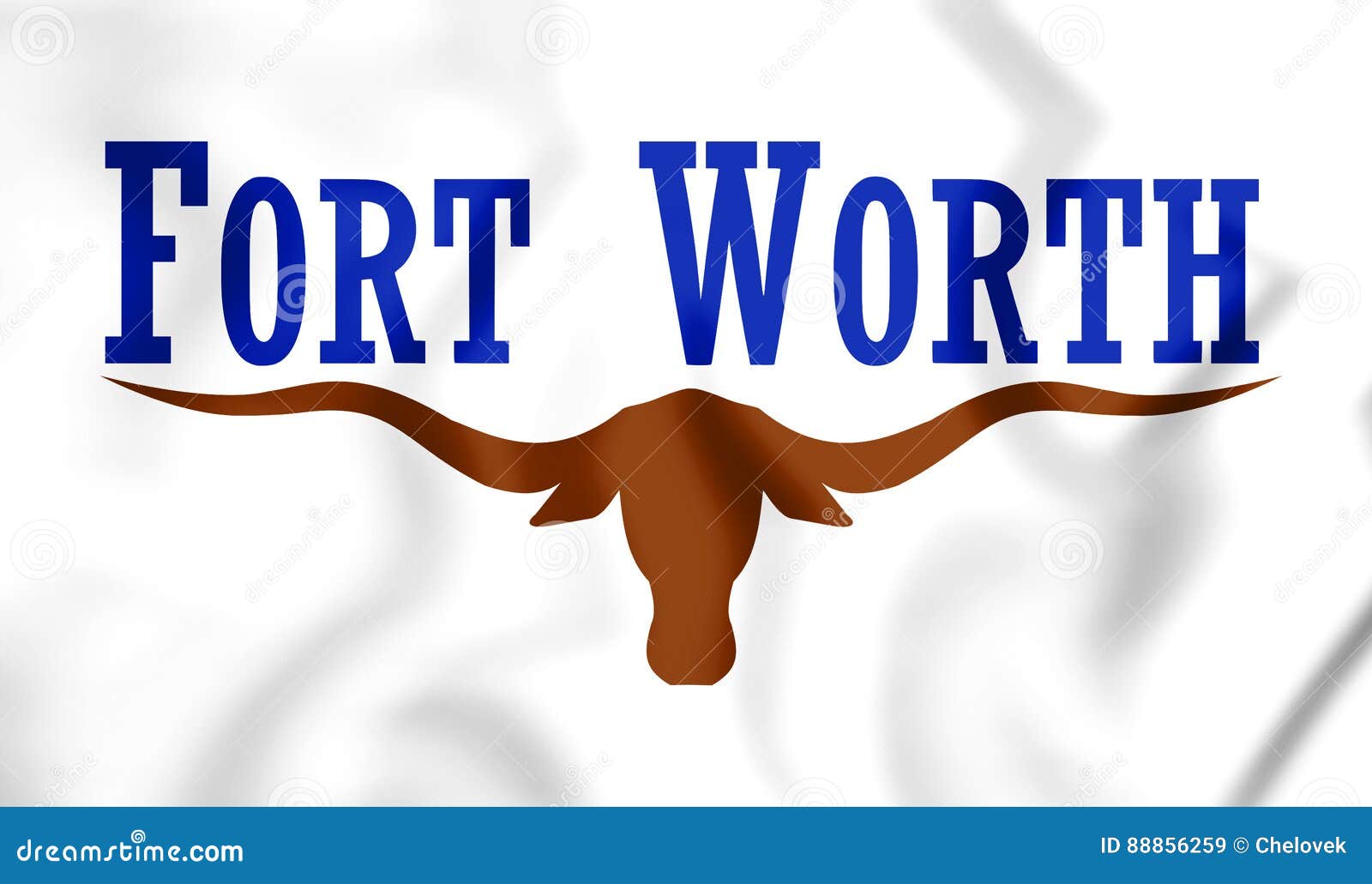 3D Flag of Fort Worth City, Texas. Stock Illustration - Illustration of ...