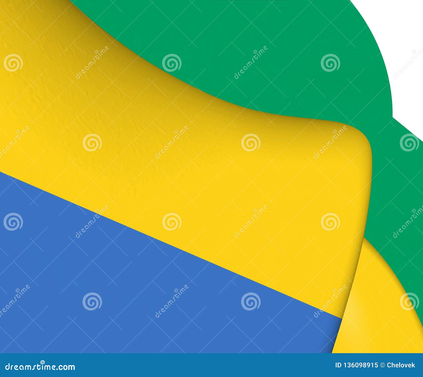3D Flag of the Gabon. stock illustration. Illustration of curve - 136098915