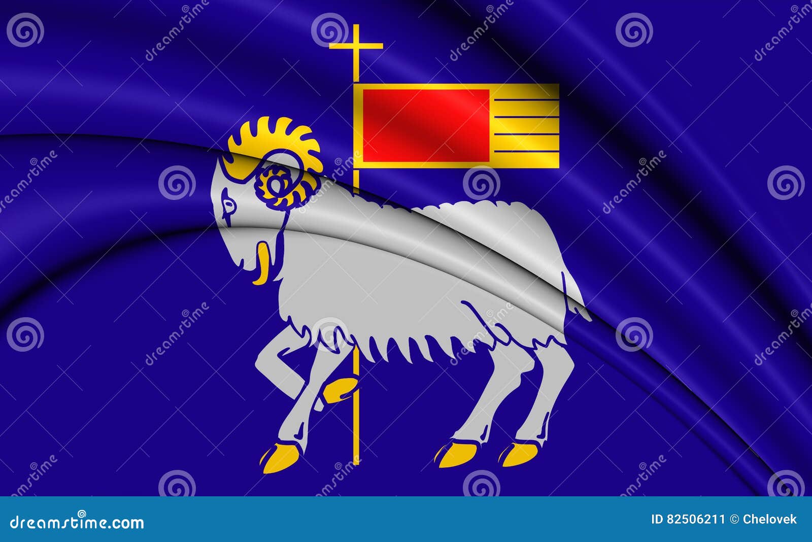 3D Flag of Gotland County, Sweden. Stock Illustration - Illustration of ...
