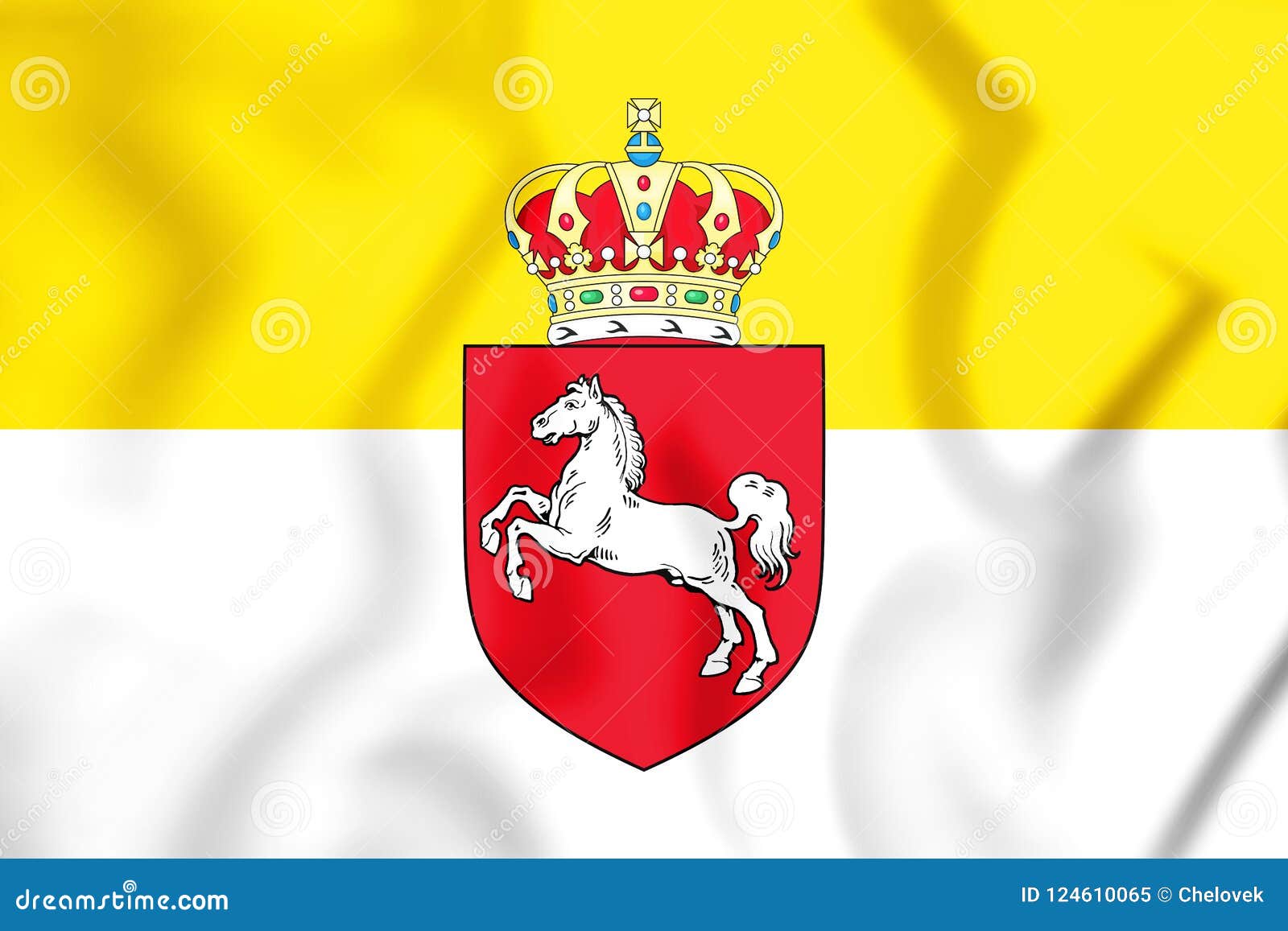 3D Flag of Hanover 1837-1866. Stock Illustration - Illustration of ...