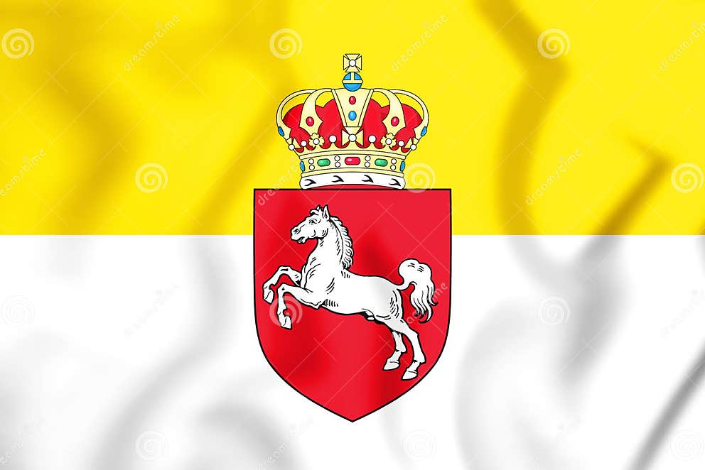 3D Flag of Hanover 1837-1866. Stock Illustration - Illustration of ...