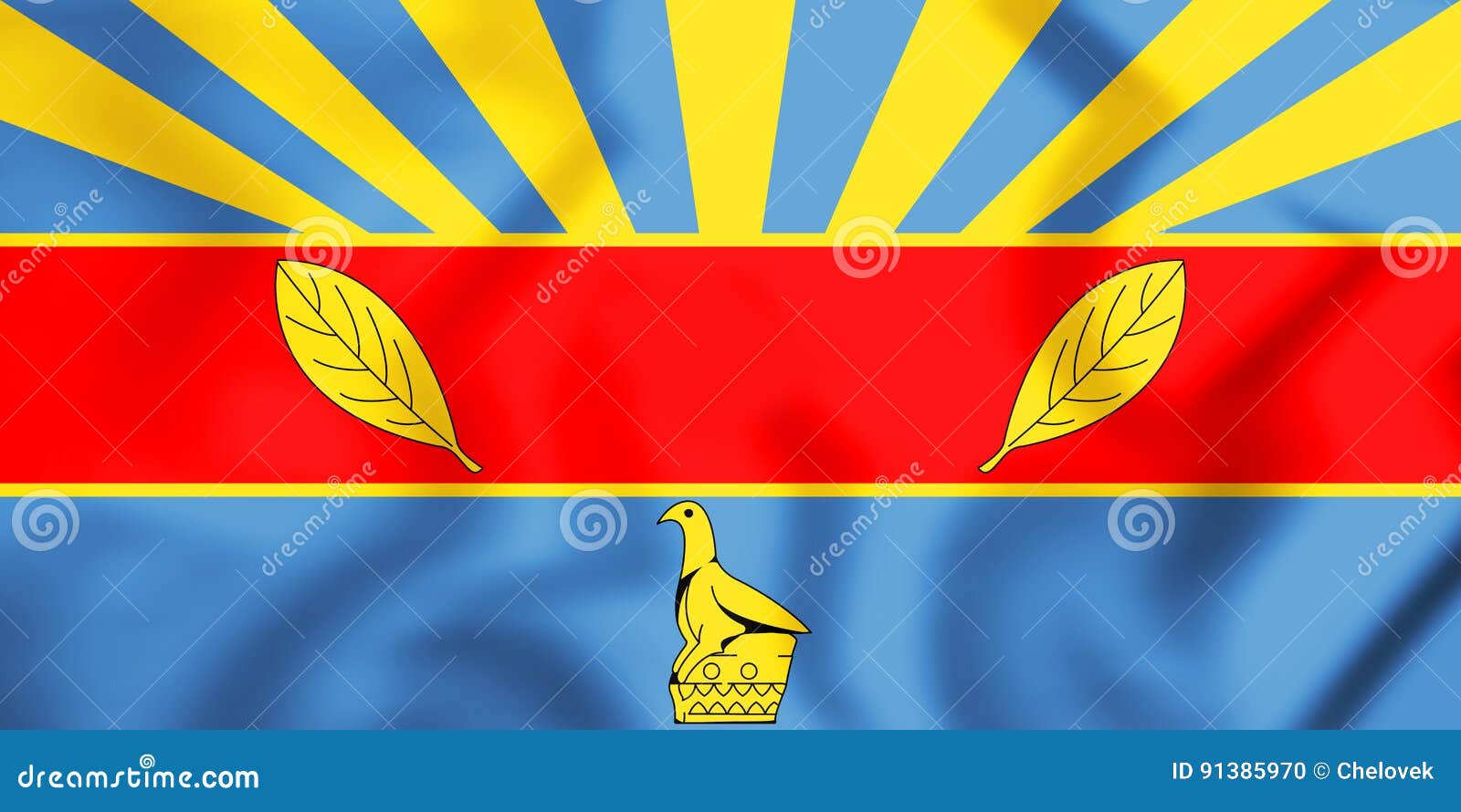 3D Flag of Harare, Zimbabwe. Stock Illustration - Illustration of cloth ...