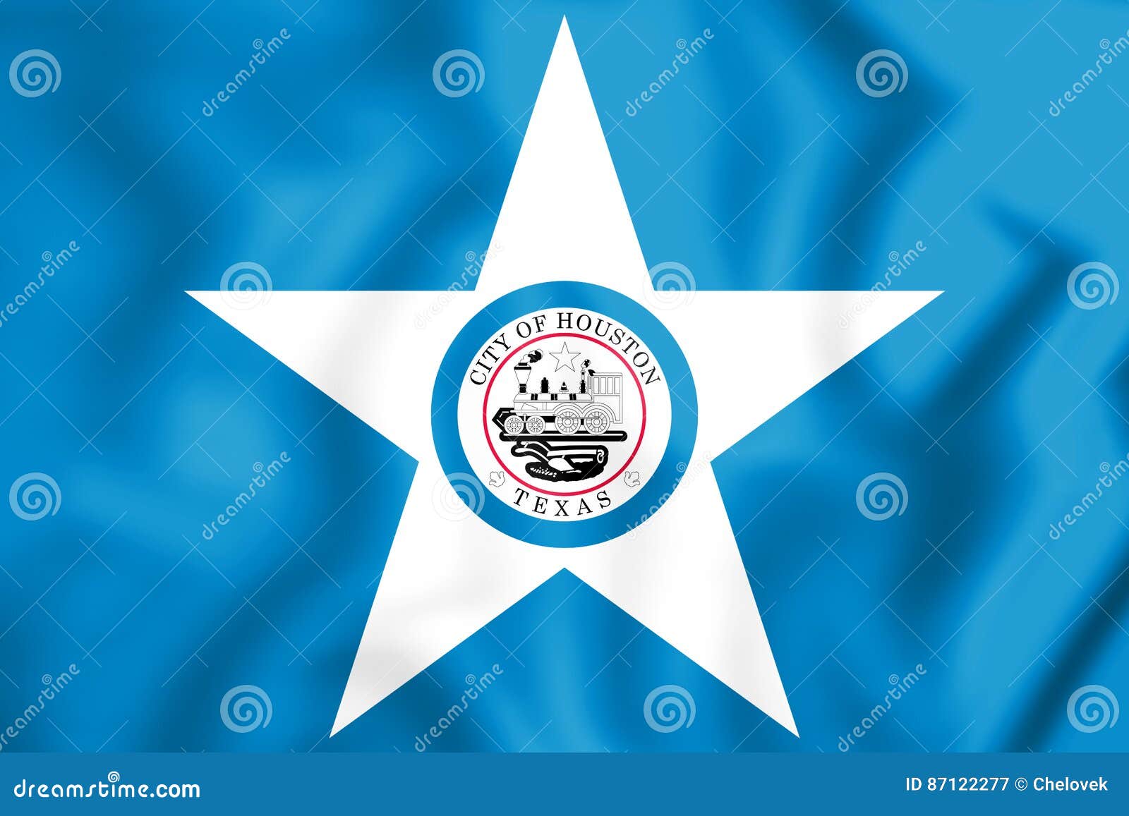 3D Flag of Houston Texas, USA. Stock Illustration - Illustration of ...