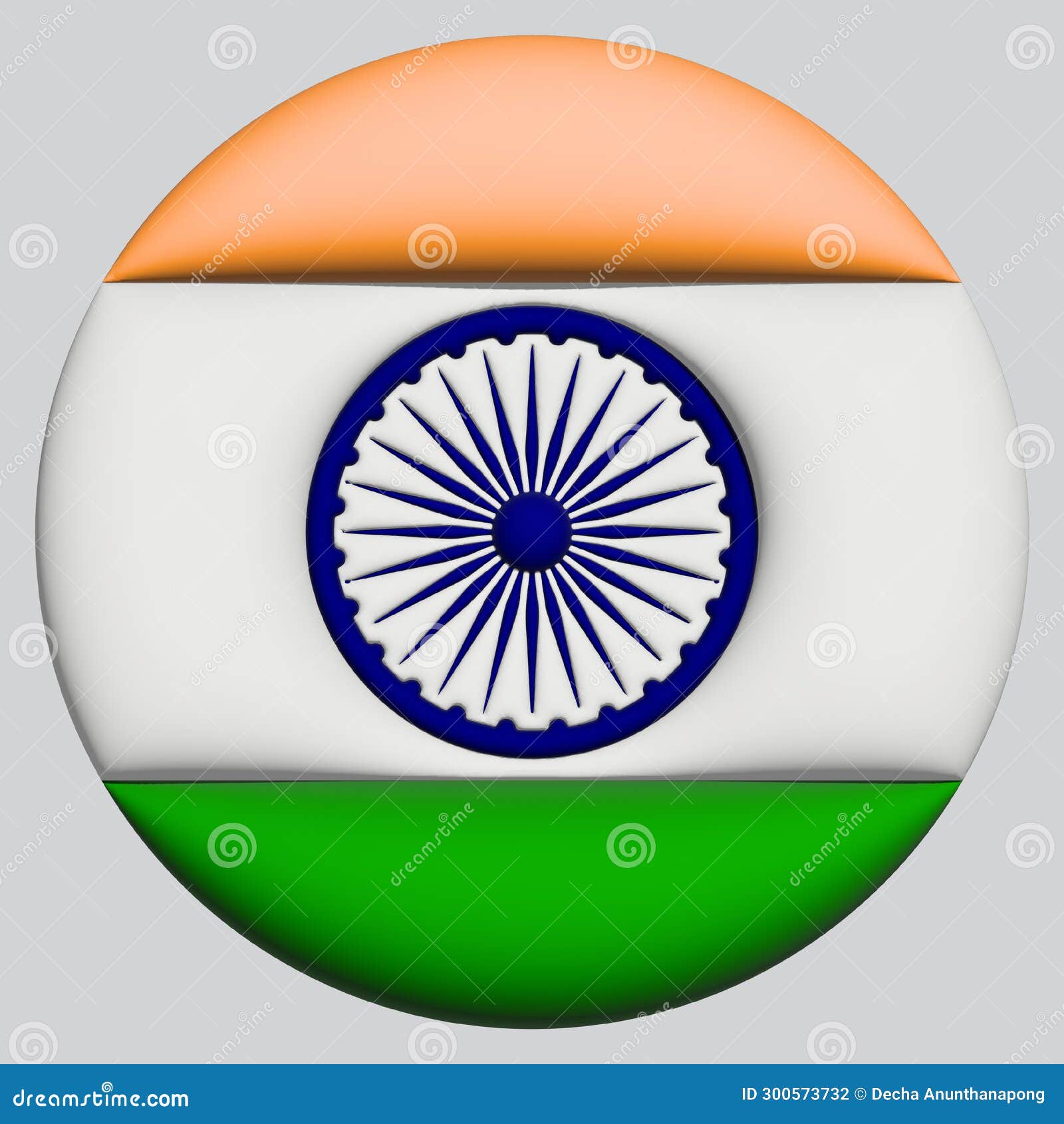 3D Flag of India on circle stock photo. Illustration of america - 300573732