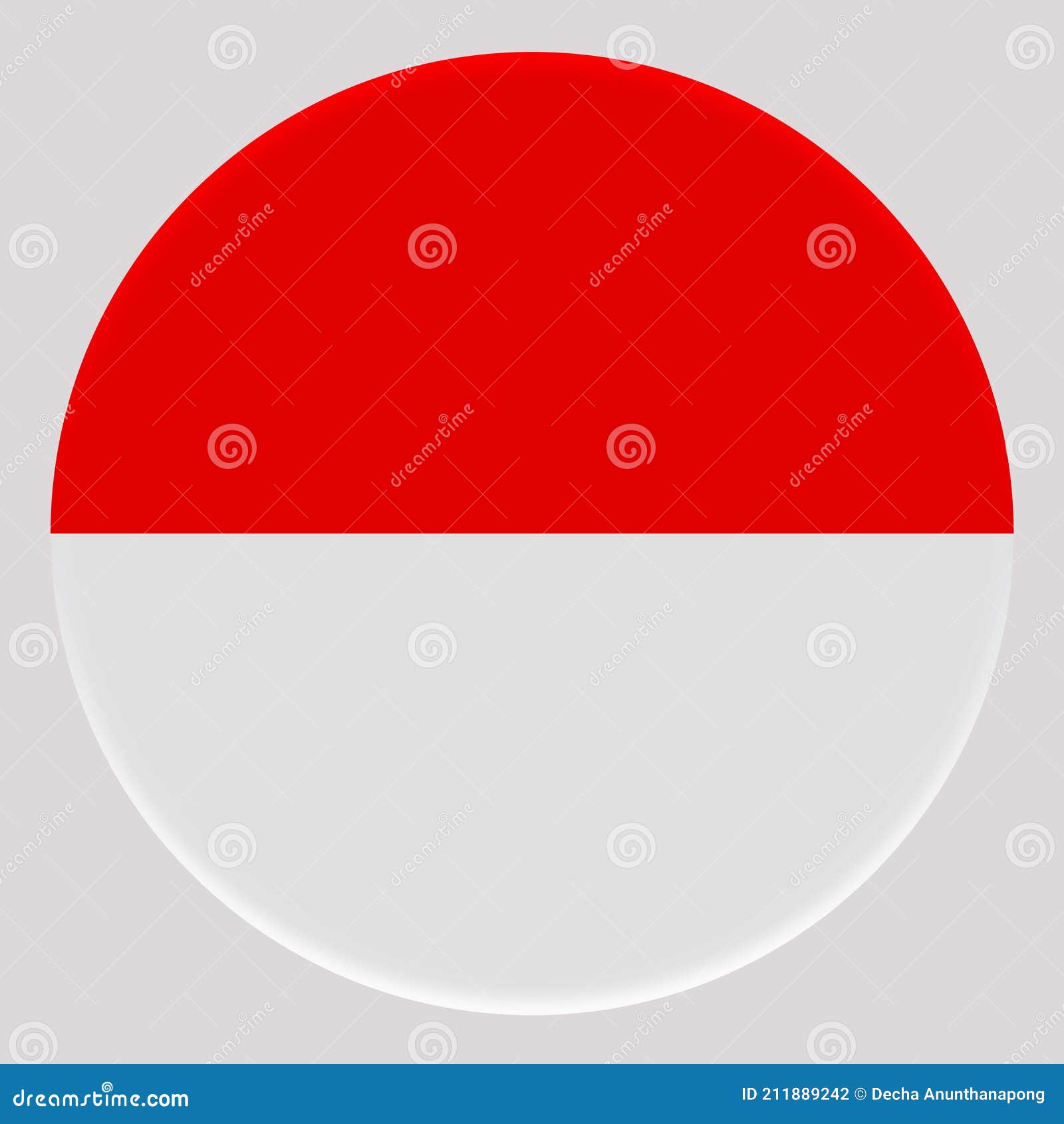 3D Flag of Indonesia on Circle Stock Illustration - Illustration of ...