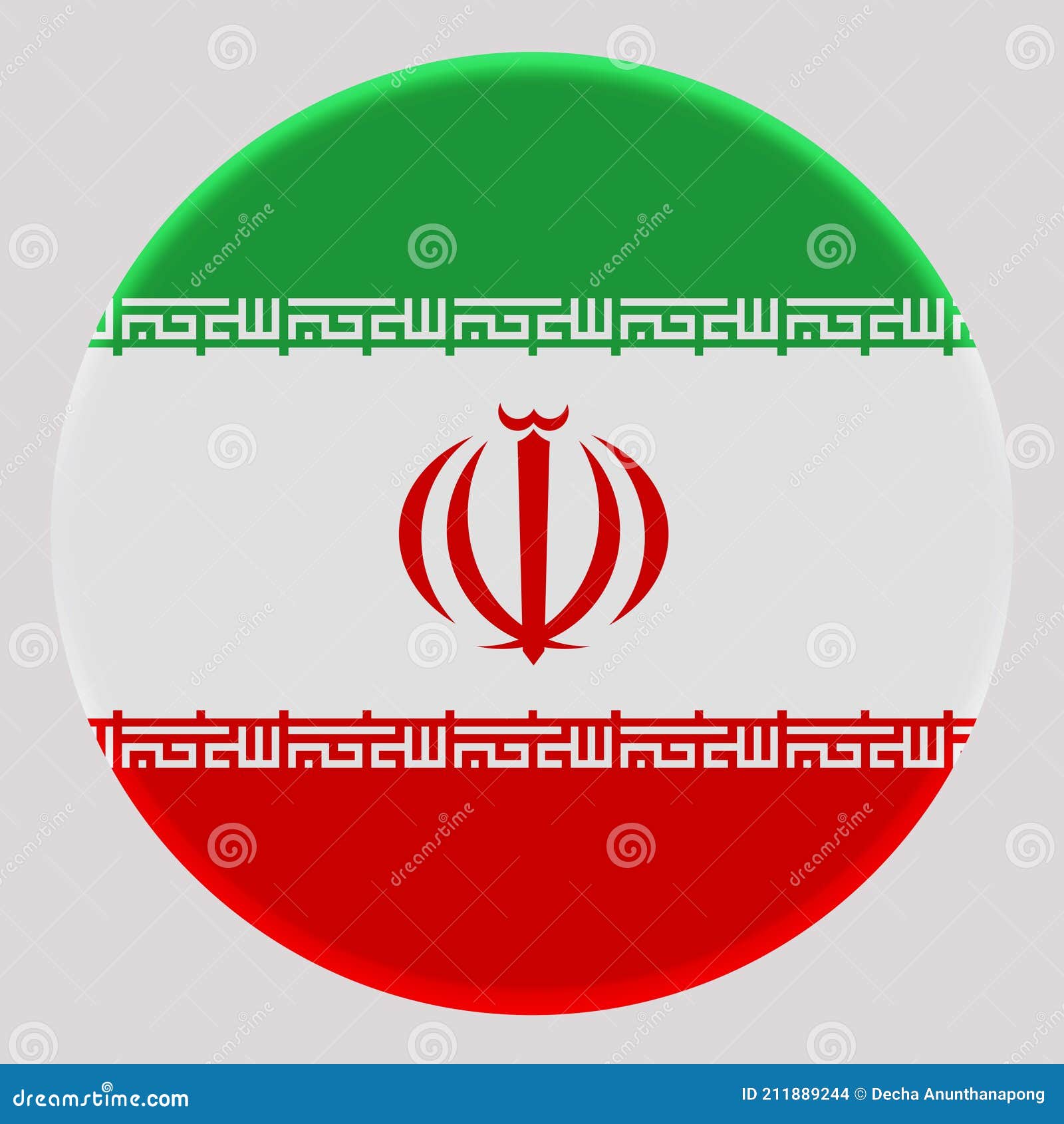 3D Flag of Iran on circle stock illustration. Illustration of europe ...