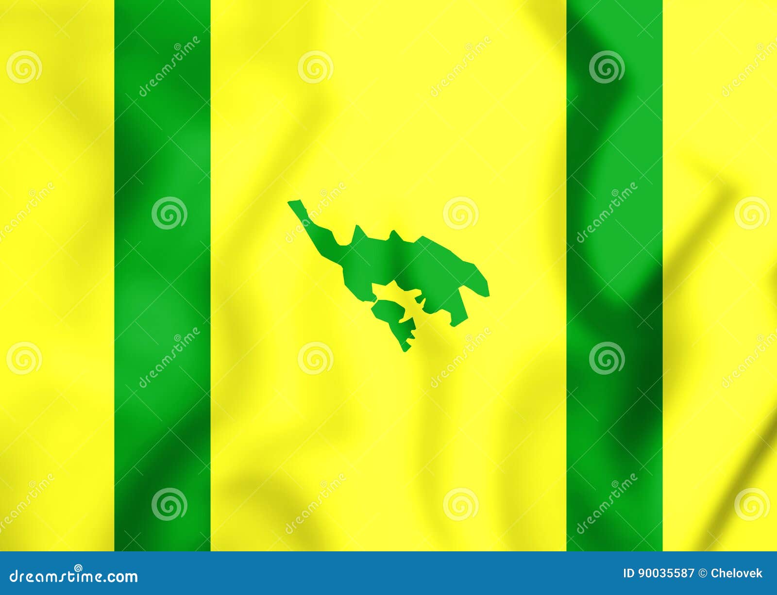 3D Flag of Isla Culebra, Puerto Rico. Stock Illustration - Illustration ...