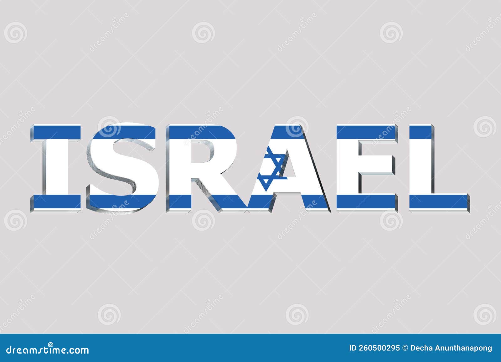 3D Flag of Israel on a Text Stock Illustration - Illustration of ...