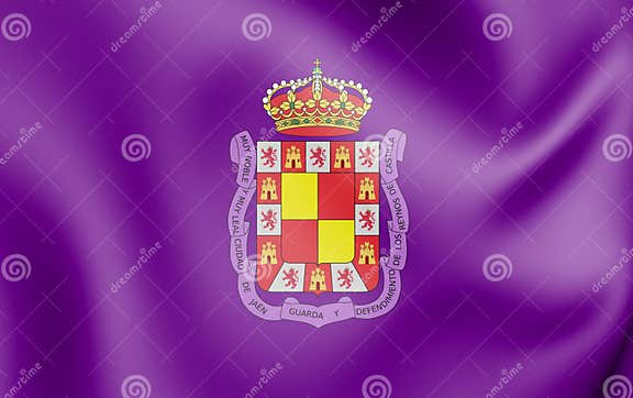 Flag of Jaen, Spain. 3D Illustration Stock Illustration - Illustration ...