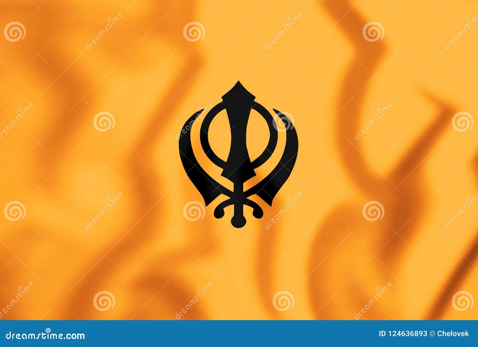3D Flag of Khalistan. stock illustration. Illustration of artificial ...