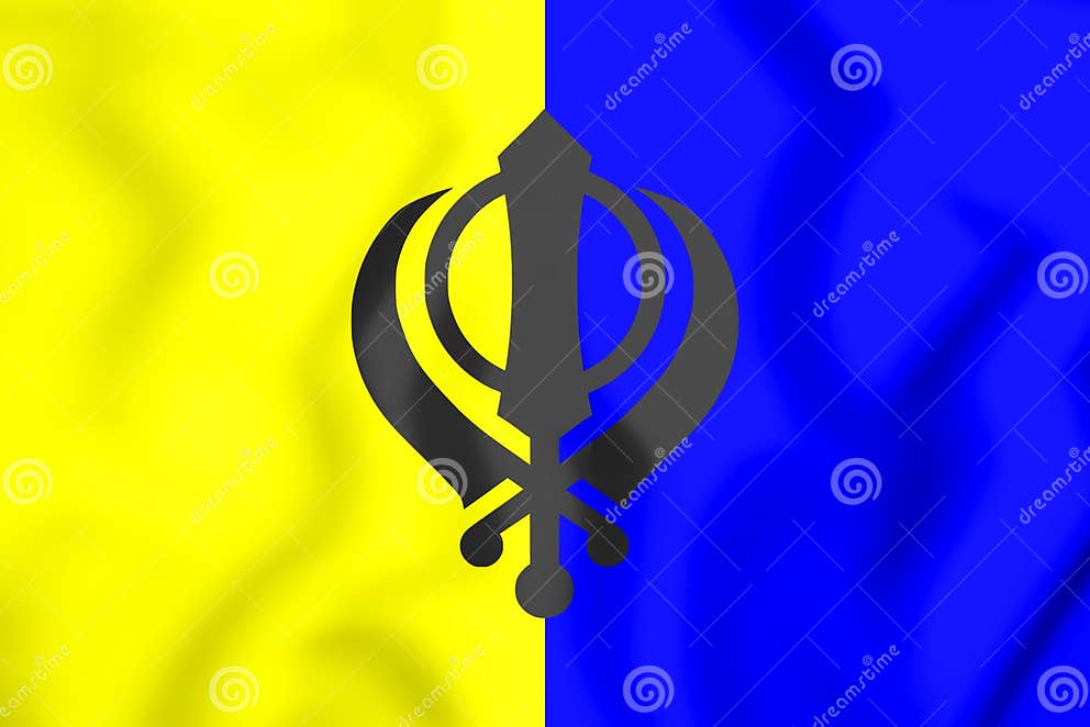 3D Flag of the Khalistan. stock illustration. Illustration of coat ...