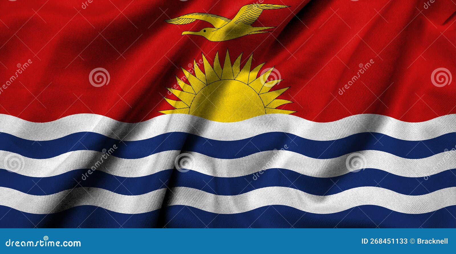 3D Flag of Kiribati satin stock image. Image of australian - 268451133