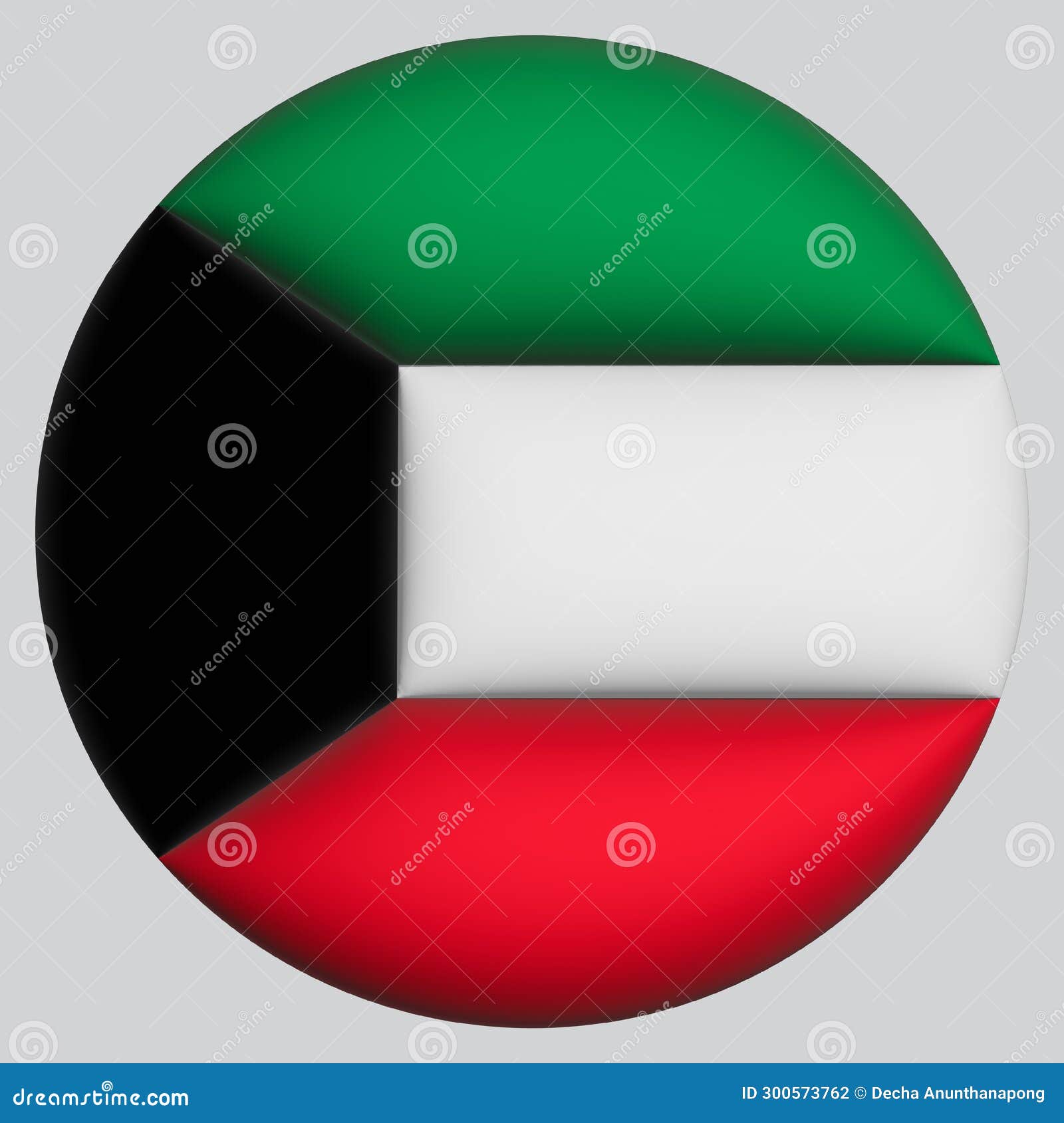 3D Flag of Kuwait on Circle Stock Illustration - Illustration of stiff ...