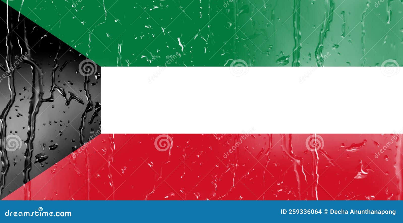 3D Flag of Kuwait on a Glass Stock Illustration - Illustration of ...