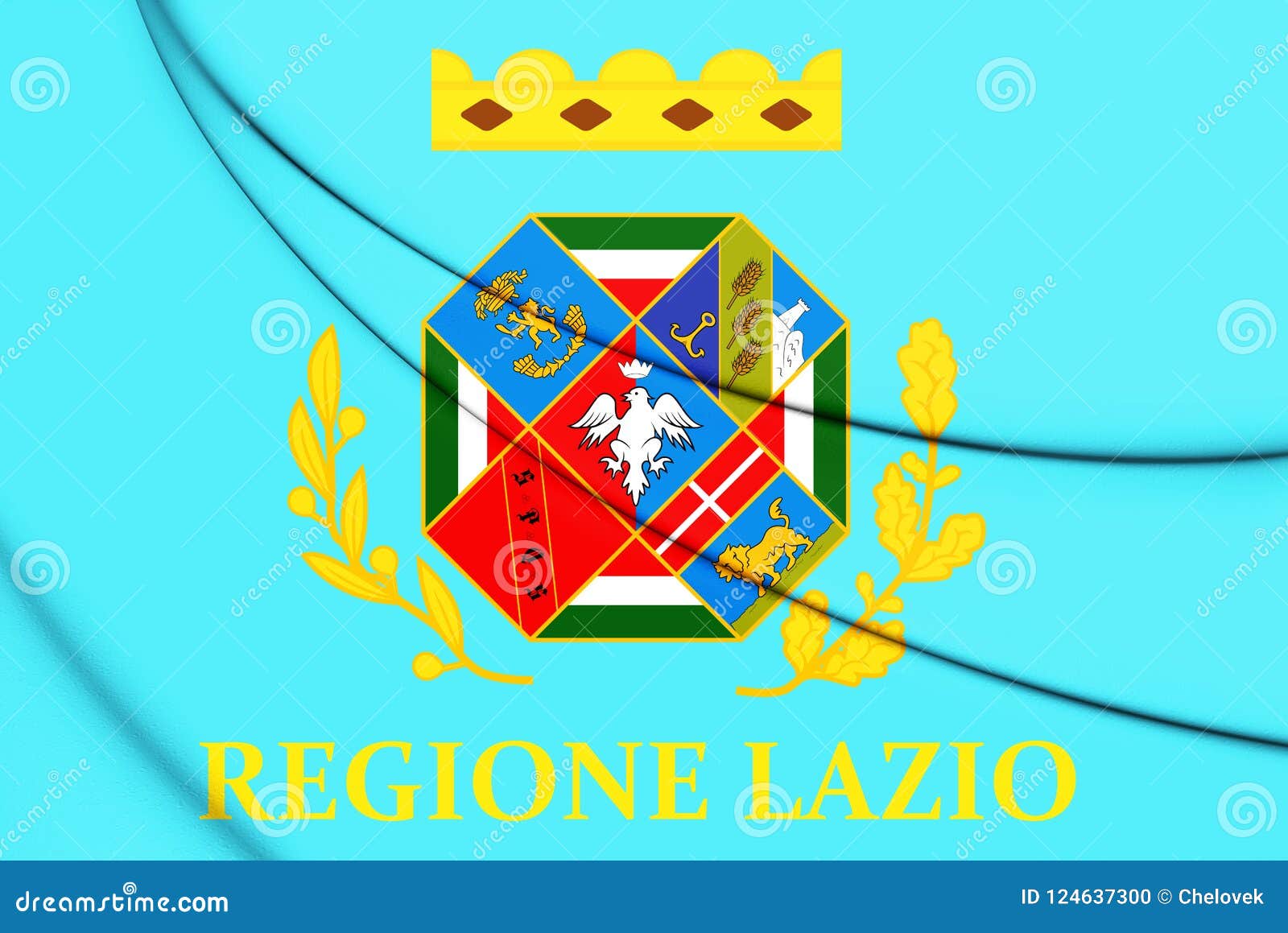 3D Flag of Lazio, Italy. stock illustration. Illustration of macro ...