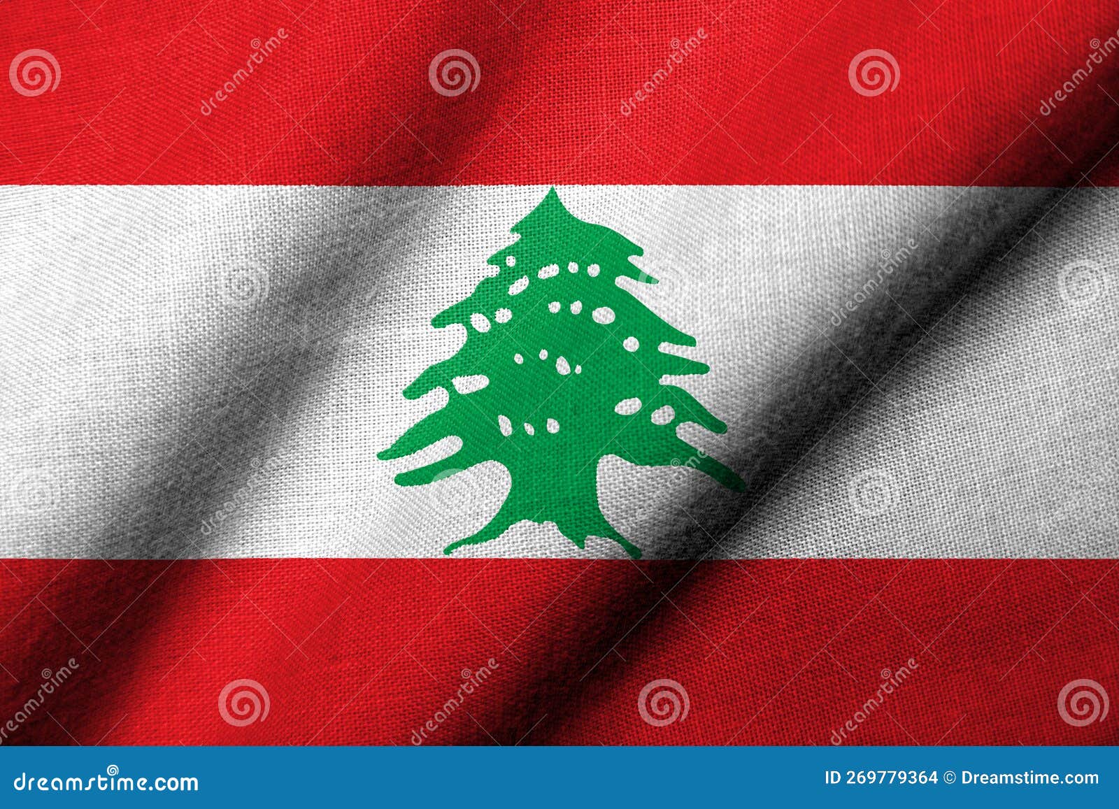 3D Flag of Lebanon waving stock illustration. Illustration of colour ...