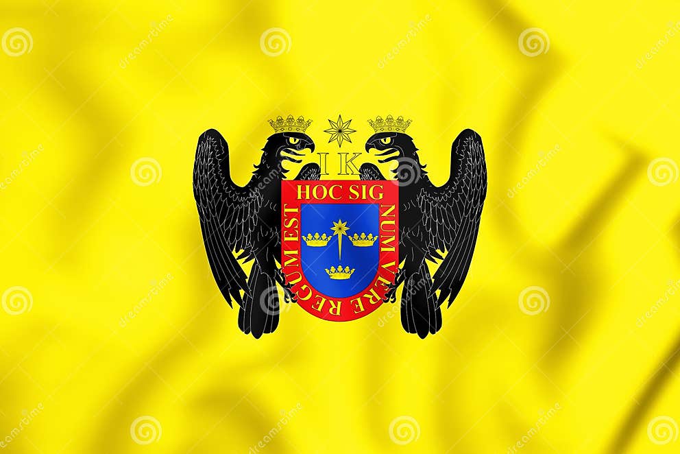 3D Flag of Lima, Peru. stock illustration. Illustration of render ...