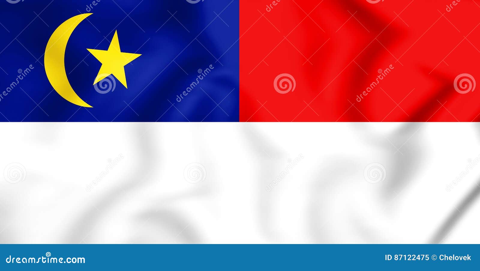 Malacca Malaysia Map With Malaysian National Flag Illustration Cartoon ...