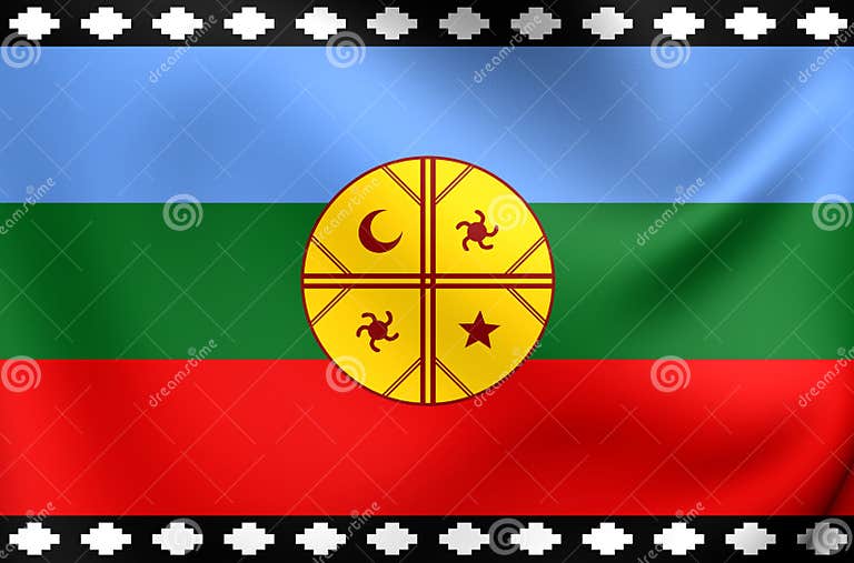Flag of the Mapuche stock illustration. Illustration of coats - 113340196