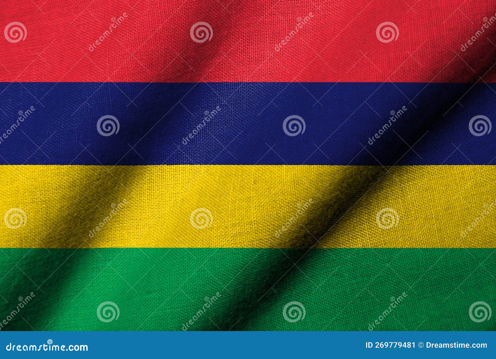 3D Flag of Mauritius Waving Stock Illustration - Illustration of ...