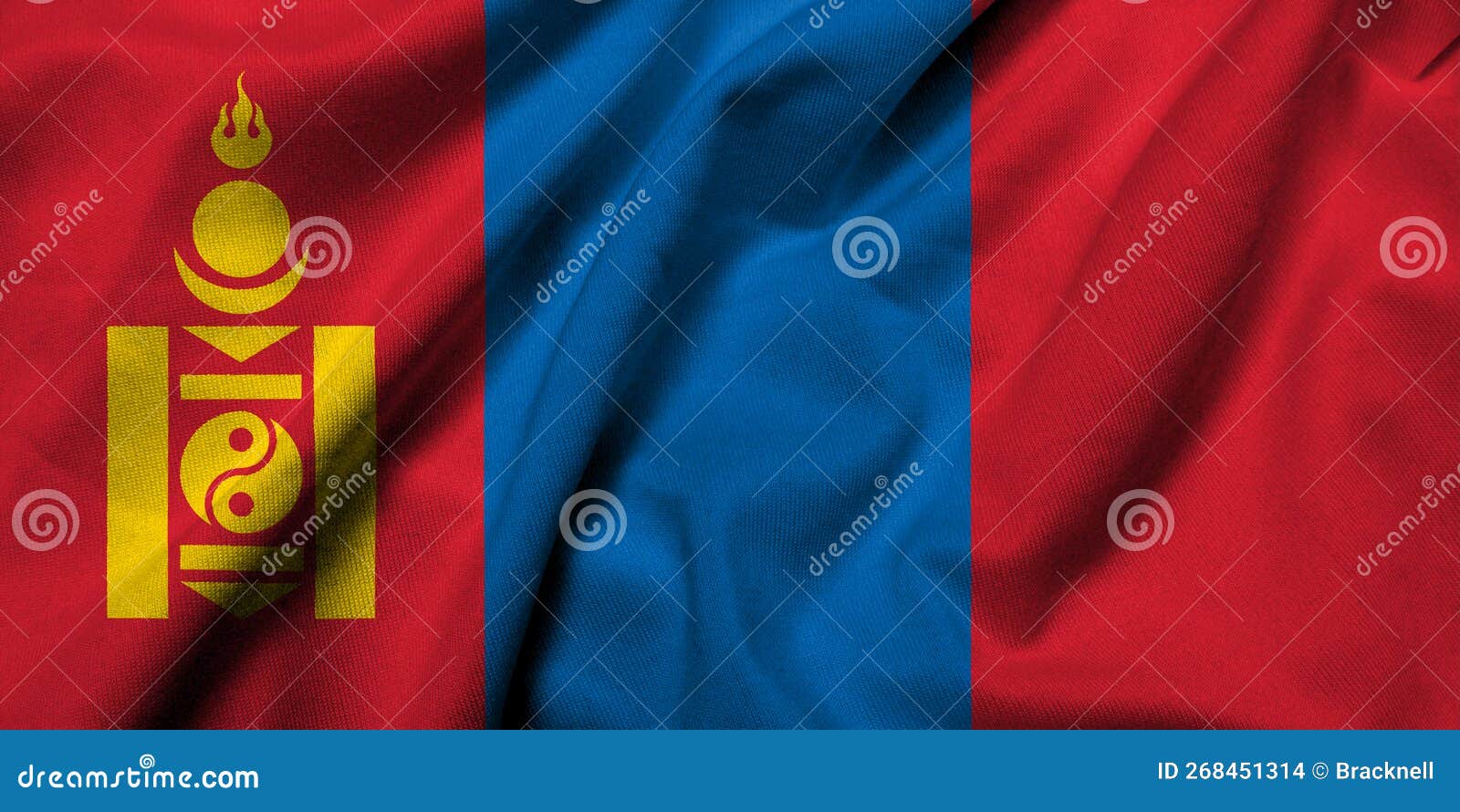 3D Flag of Mongolia satin stock photo. Image of national - 268451314