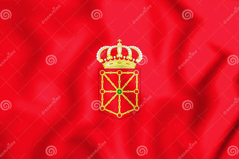 3D Flag of Navarra, Spain. stock illustration. Illustration of ...