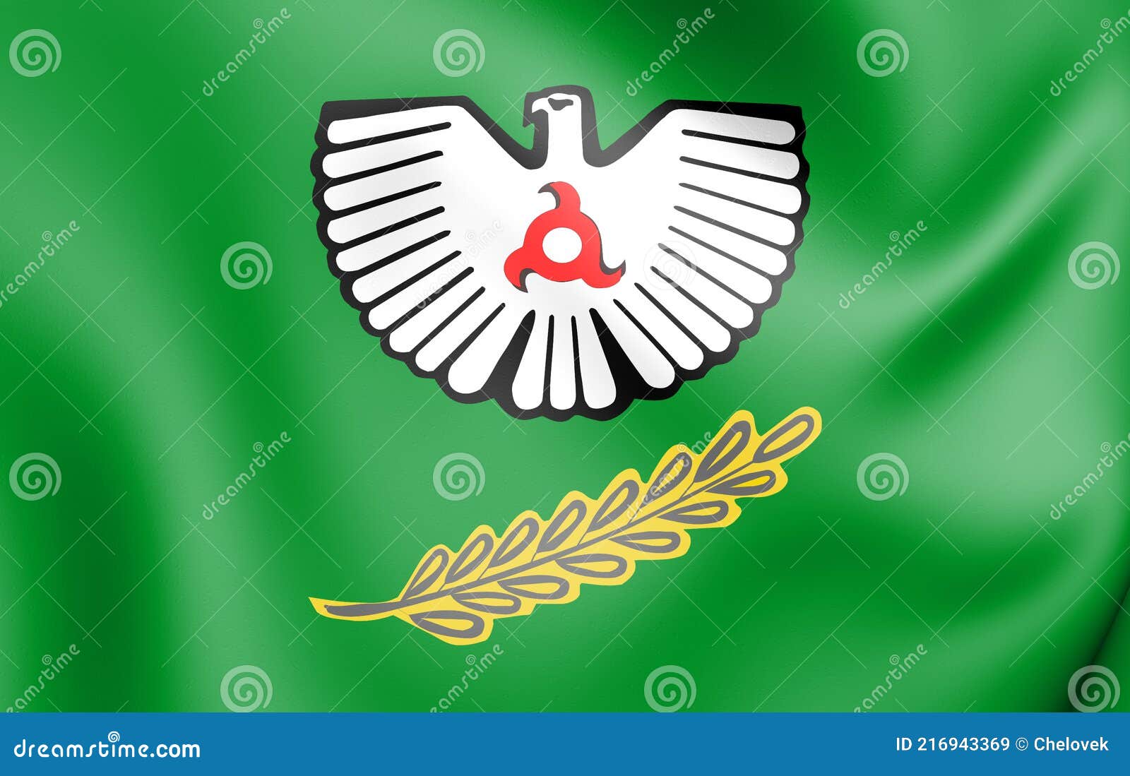 Flag of Nazran Ingushetia, Russia. 3D Illustration Stock Illustration ...