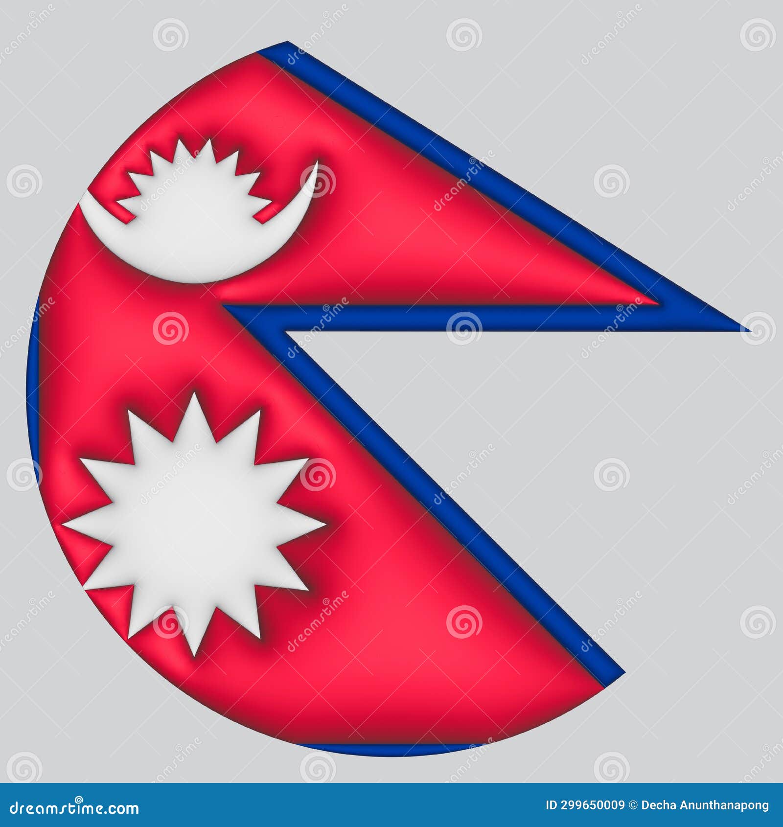 3D Flag of Nepal on circle stock illustration. Illustration of vintage ...