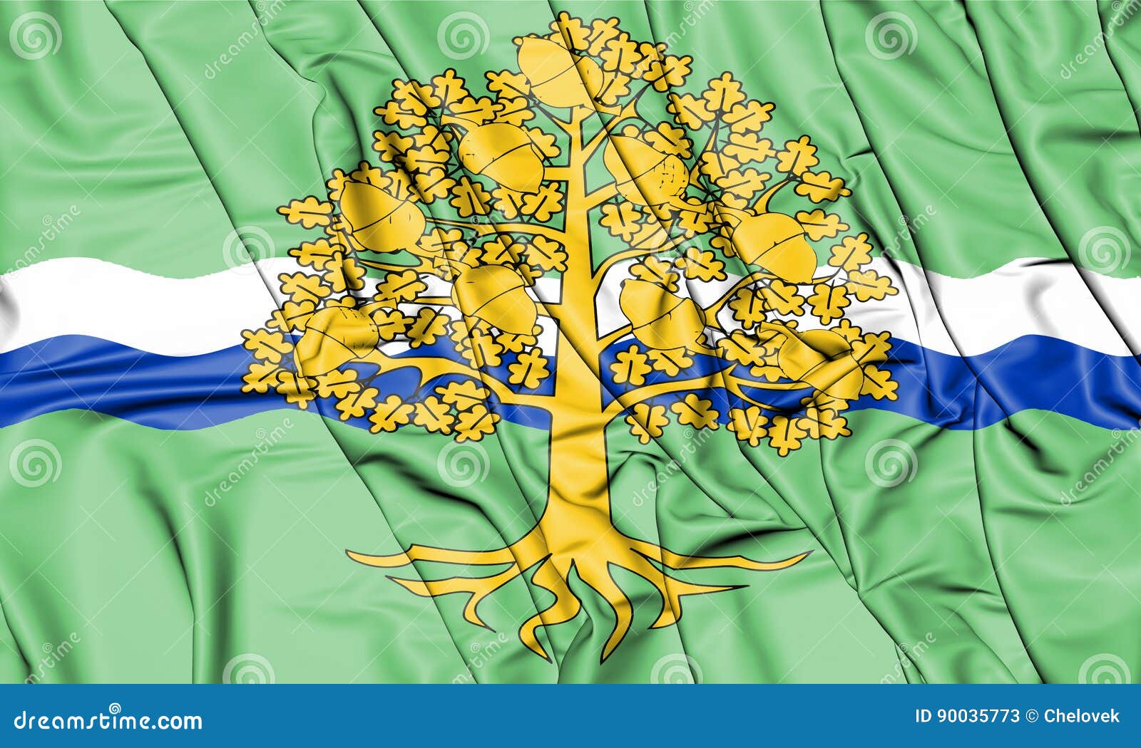 3D Flag of Nottinghamshire, England. Stock Illustration - Illustration ...