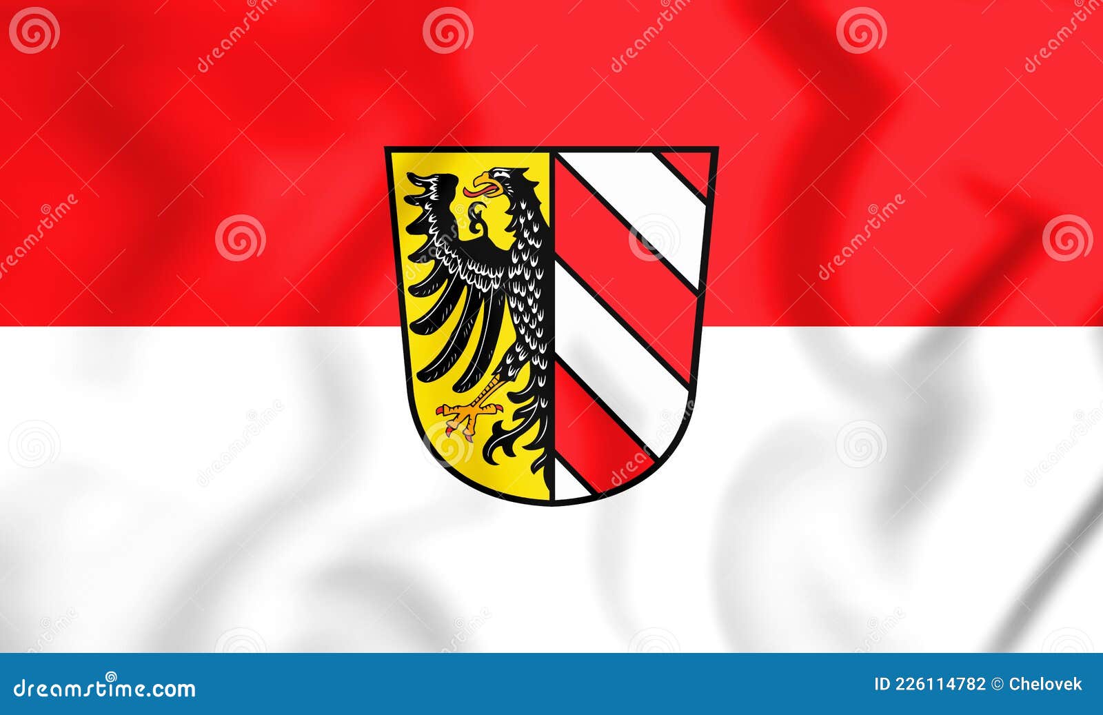 Flag of Nuremberg Bavaria, Germany. 3D Illustration Stock Illustration ...