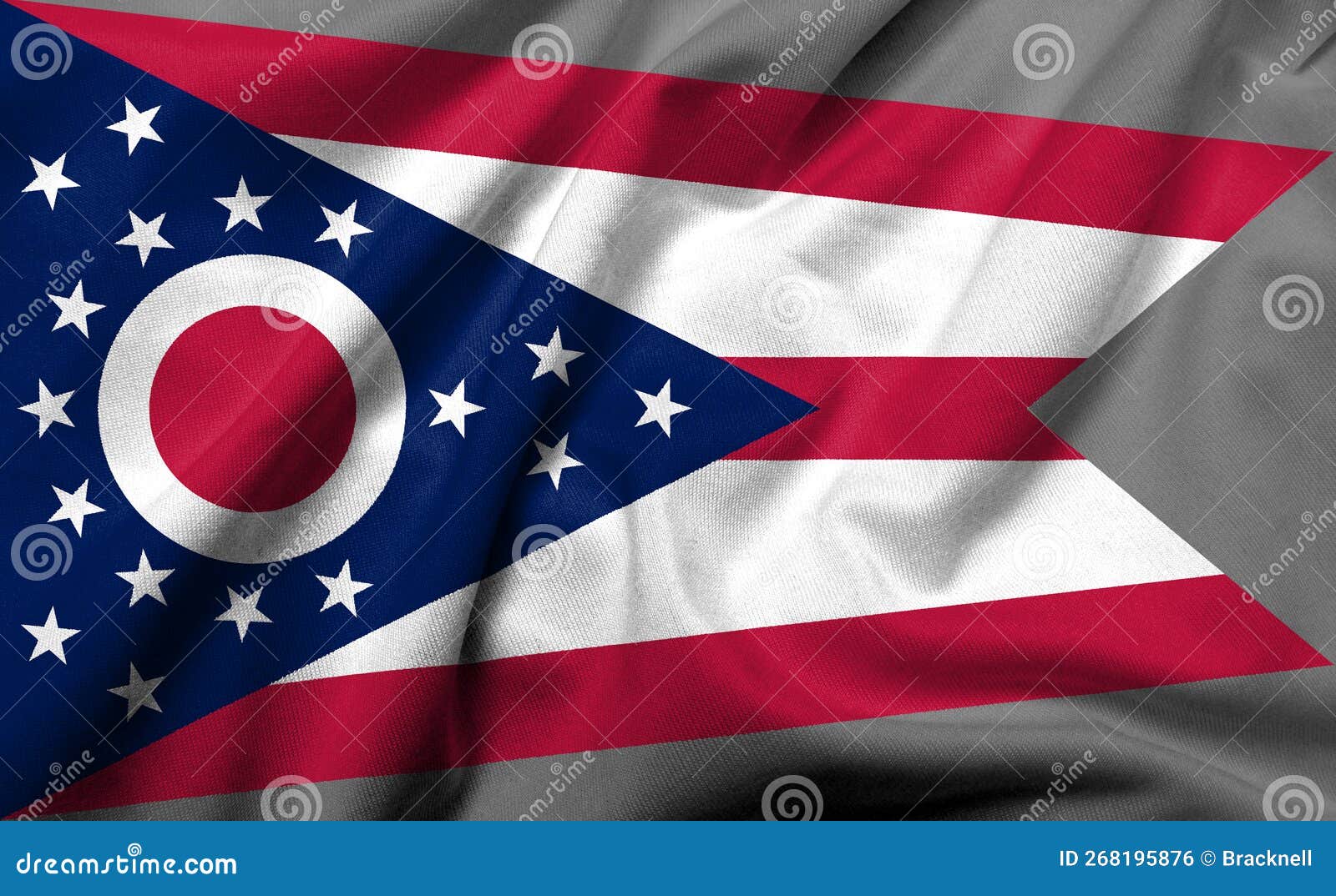 3D Flag of Ohio satin stock illustration. Illustration of background ...