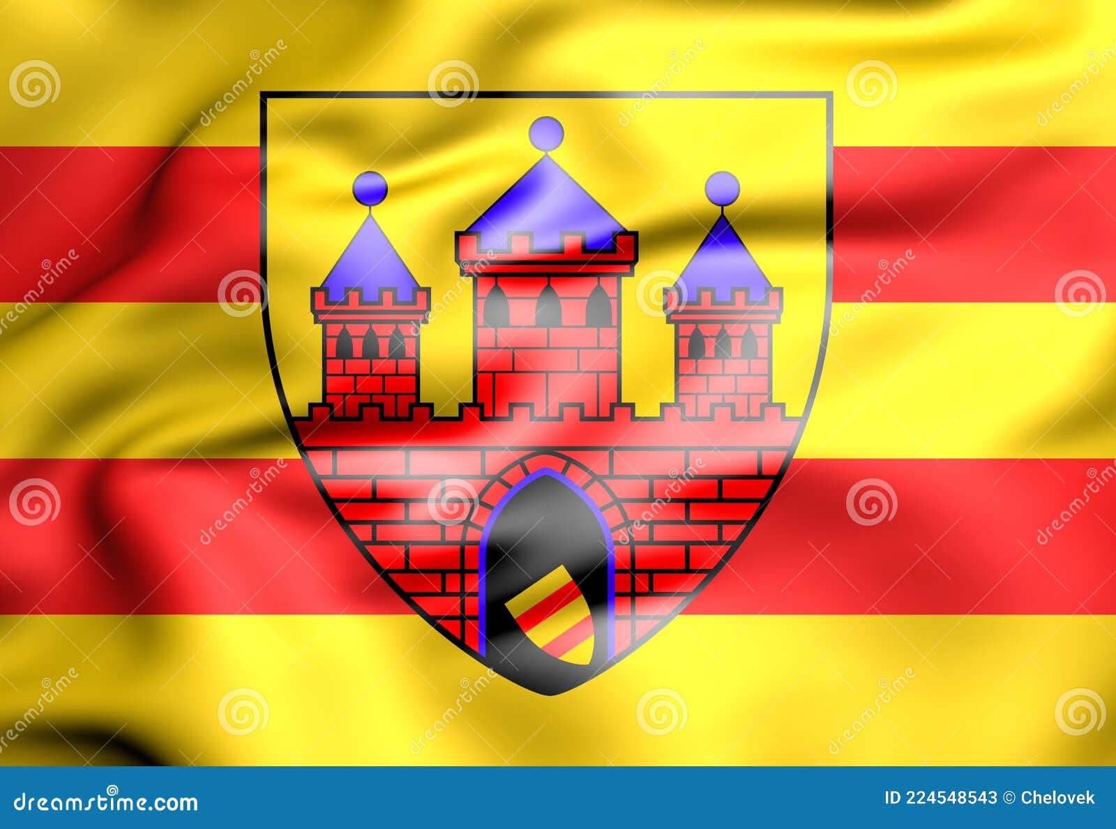 Flag of Oldenburg Lower Saxony, Germany. 3D Illustration Stock ...
