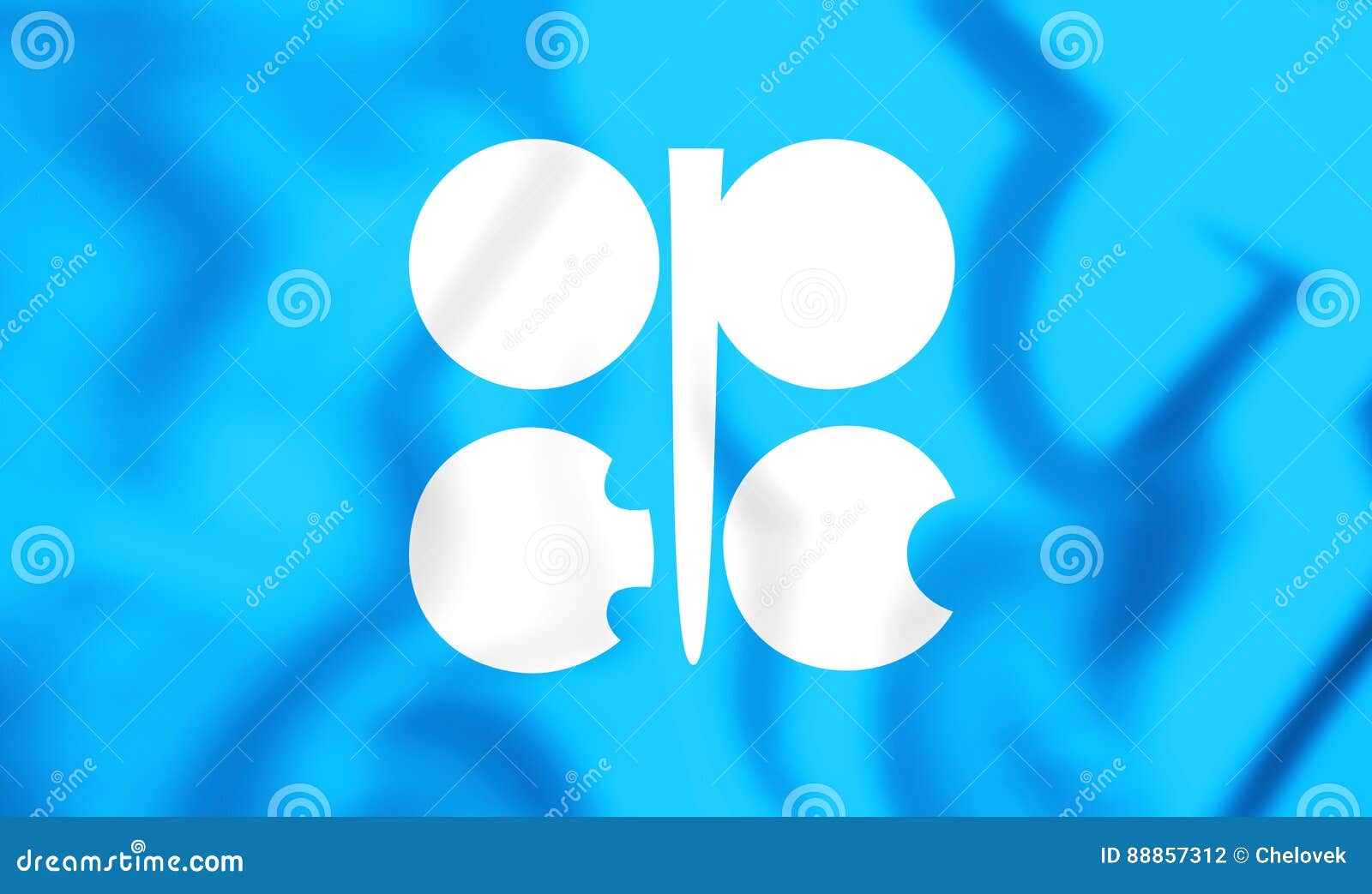 3D Flag of the OPEC. stock illustration. Illustration of emblem - 88857312
