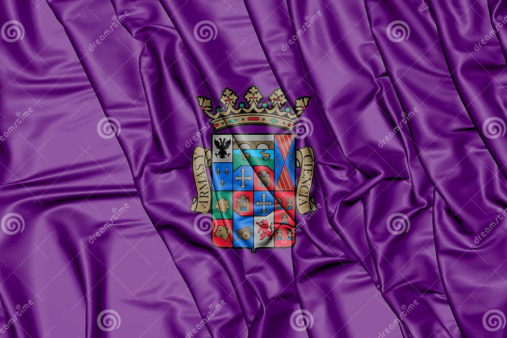 3D Flag of Palencia Province, Spain. Stock Illustration - Illustration ...
