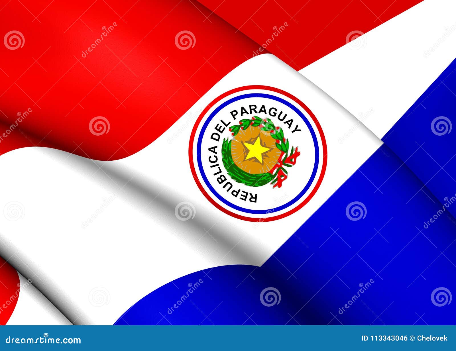 Flag of Paraguay 1842-1990 stock illustration. Illustration of flag ...