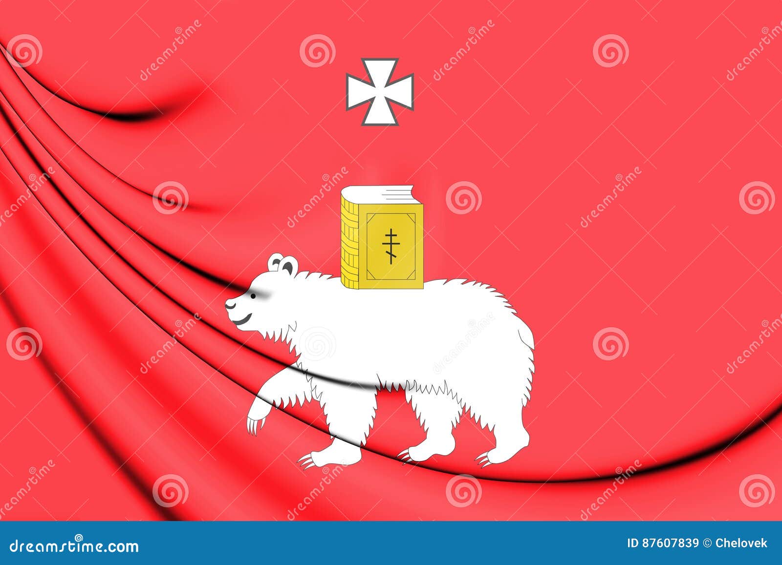 3D Flag of Perm, Russia. stock illustration. Illustration of wind ...